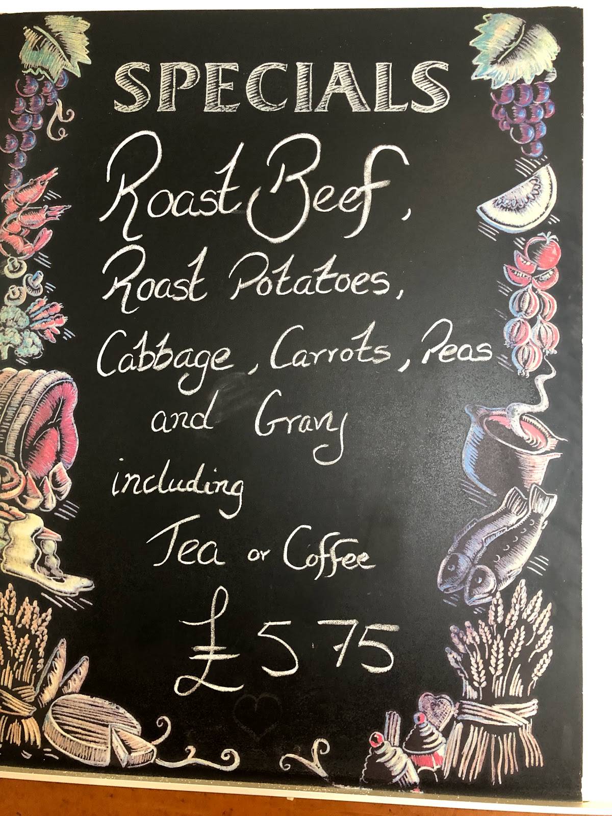 Menu at Rich Way Cafe, Brecon
