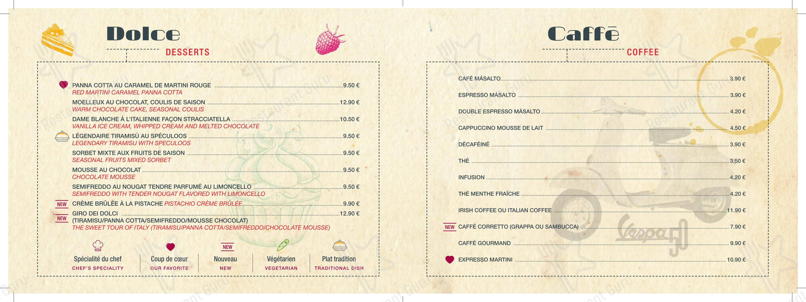 Menu au Ricotta et Parmesan restaurant, Bruxelles, Rue de l'Ecuyer 31