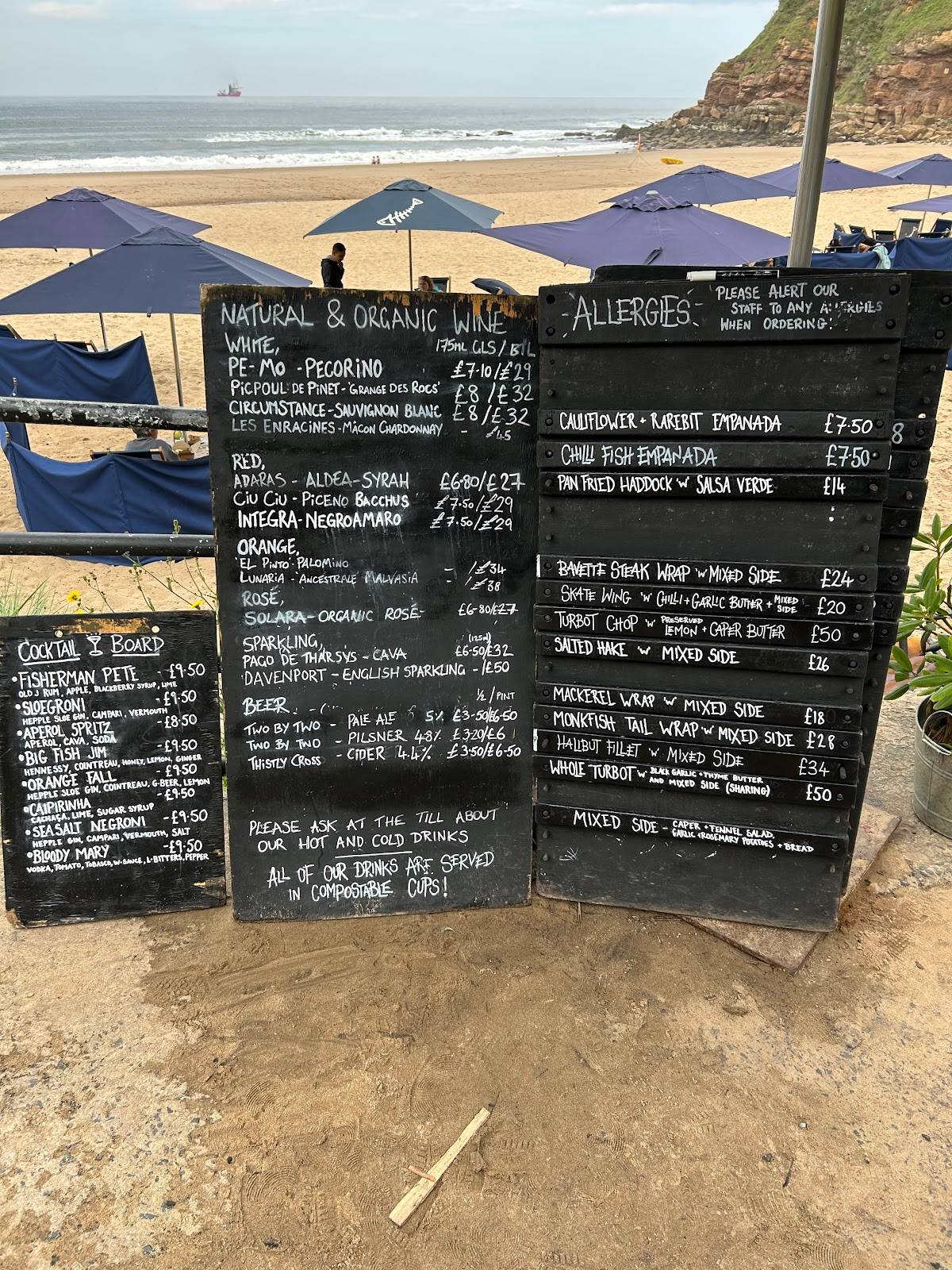 Menu at Riley's Fish Shack restaurant, Tynemouth