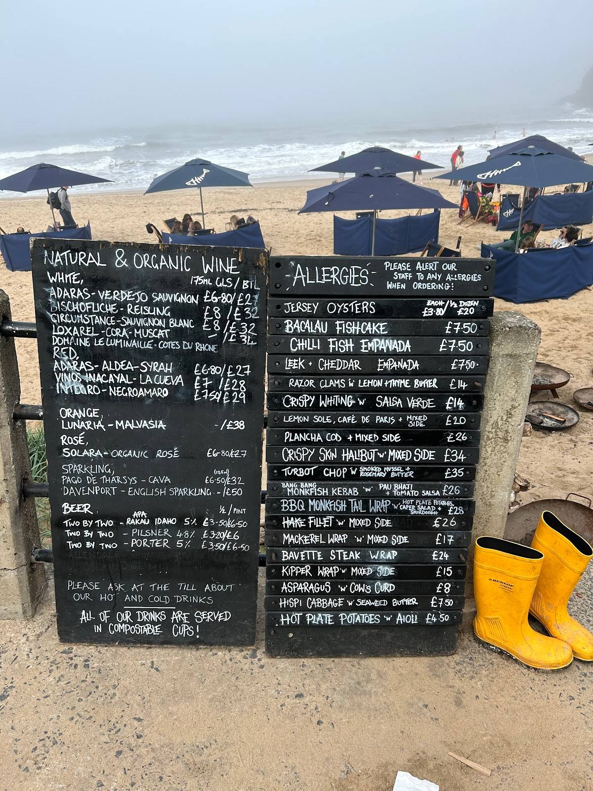 Menu at Riley's Fish Shack restaurant, Tynemouth