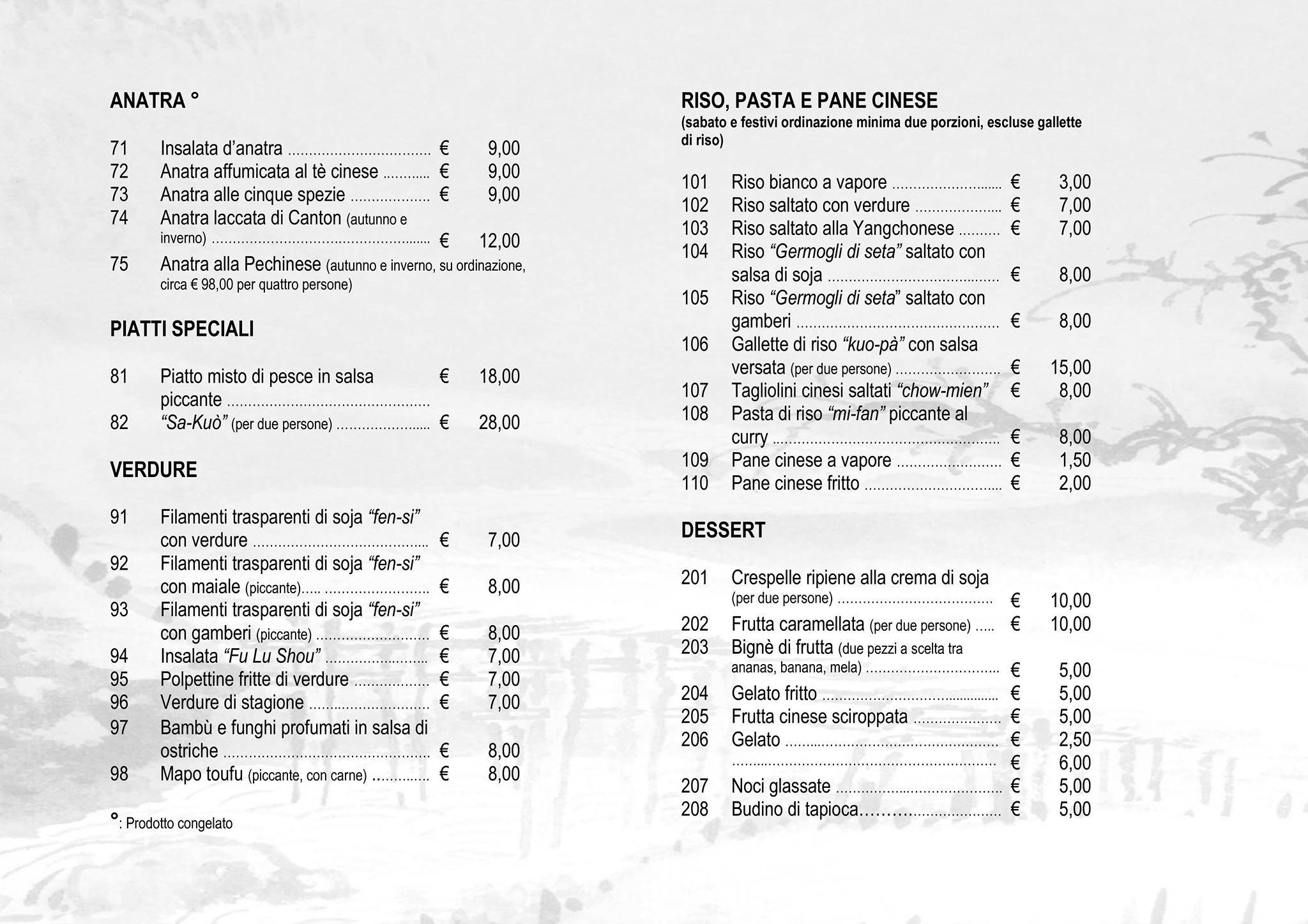 Menu da Ristorante Cinese Fu Lu Shou, Limena