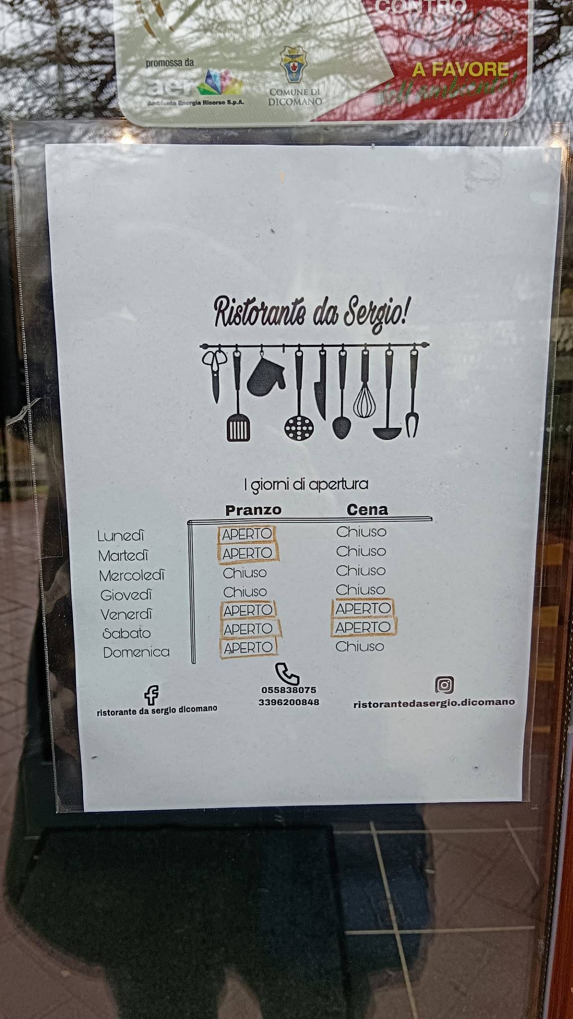 Menu at Ristorante Da Sergio, Dicomano