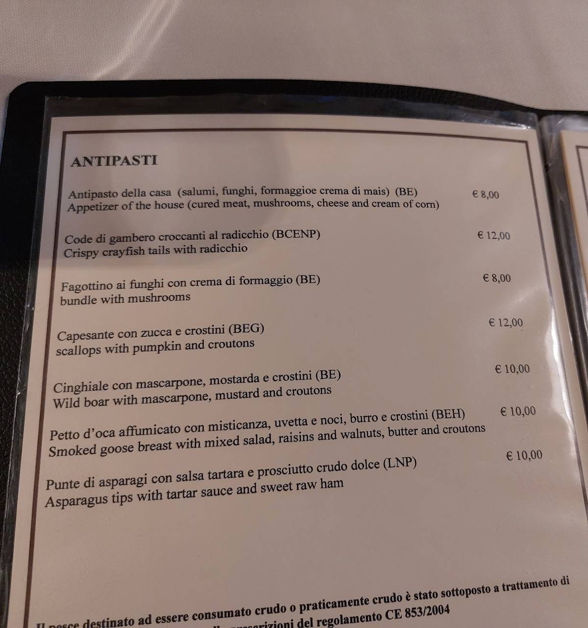 Speisekarte von Ristorante Il Castello, Sovizzo, Via Castello