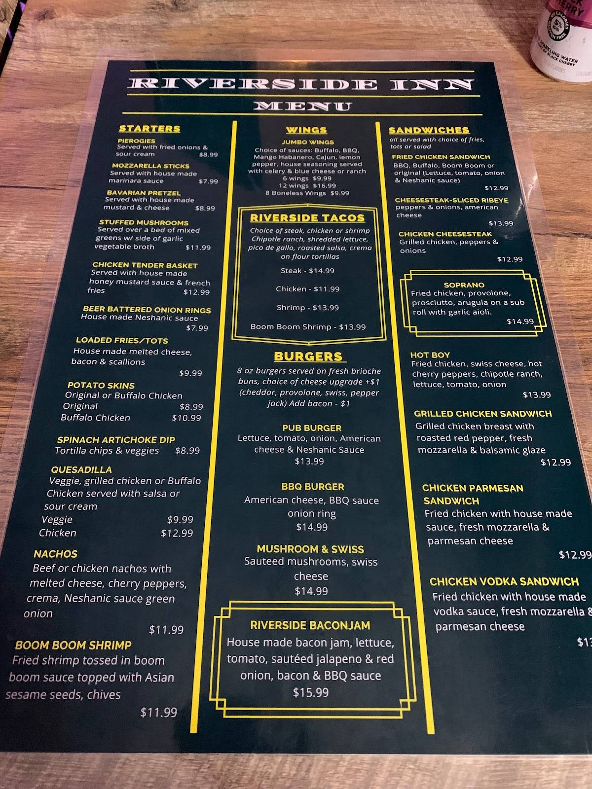 Menu at Riverside INN - Neshanic pub & bar, Branchburg