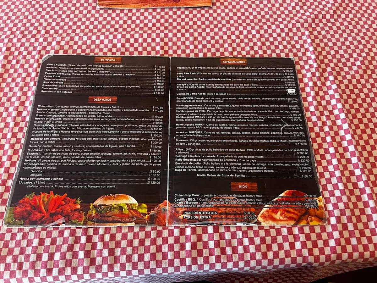 Carta del restaurante Rodeo Country House, Hermosillo