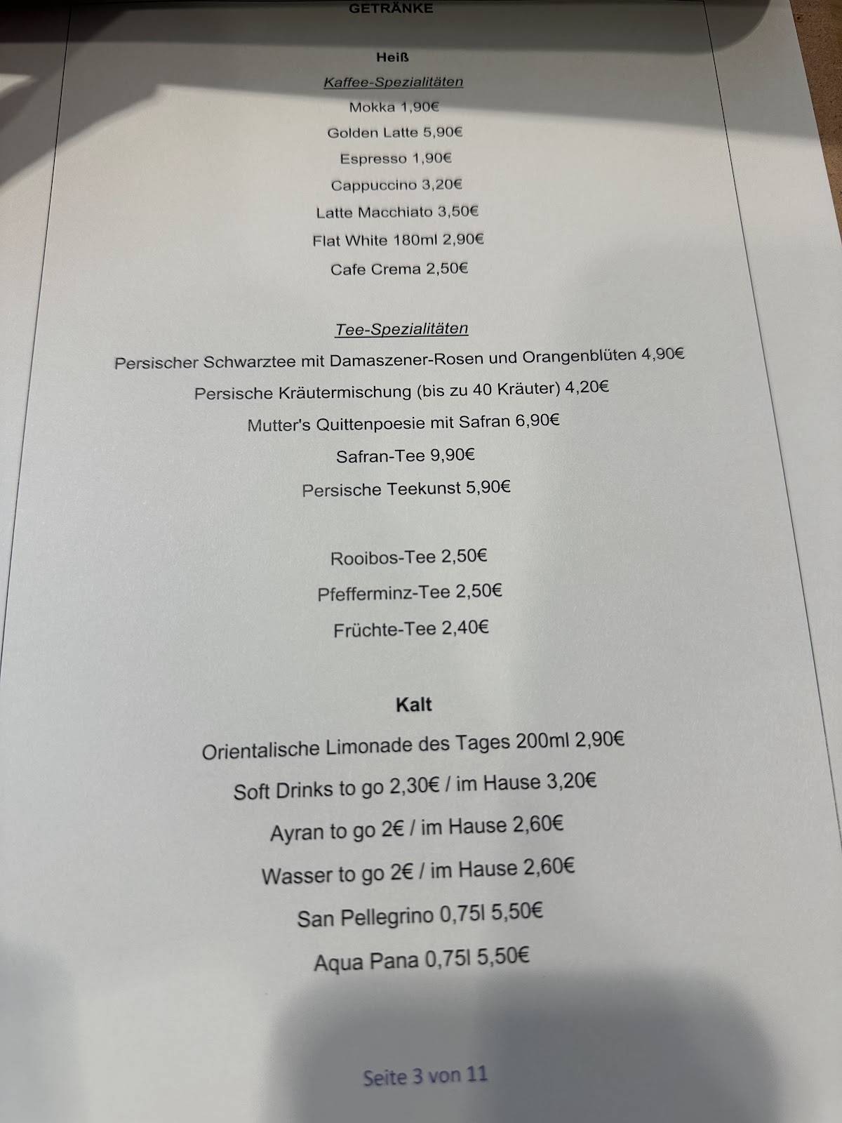 Speisekarte von Roja Oriental Food To Go restaurant, Weiden in der ...