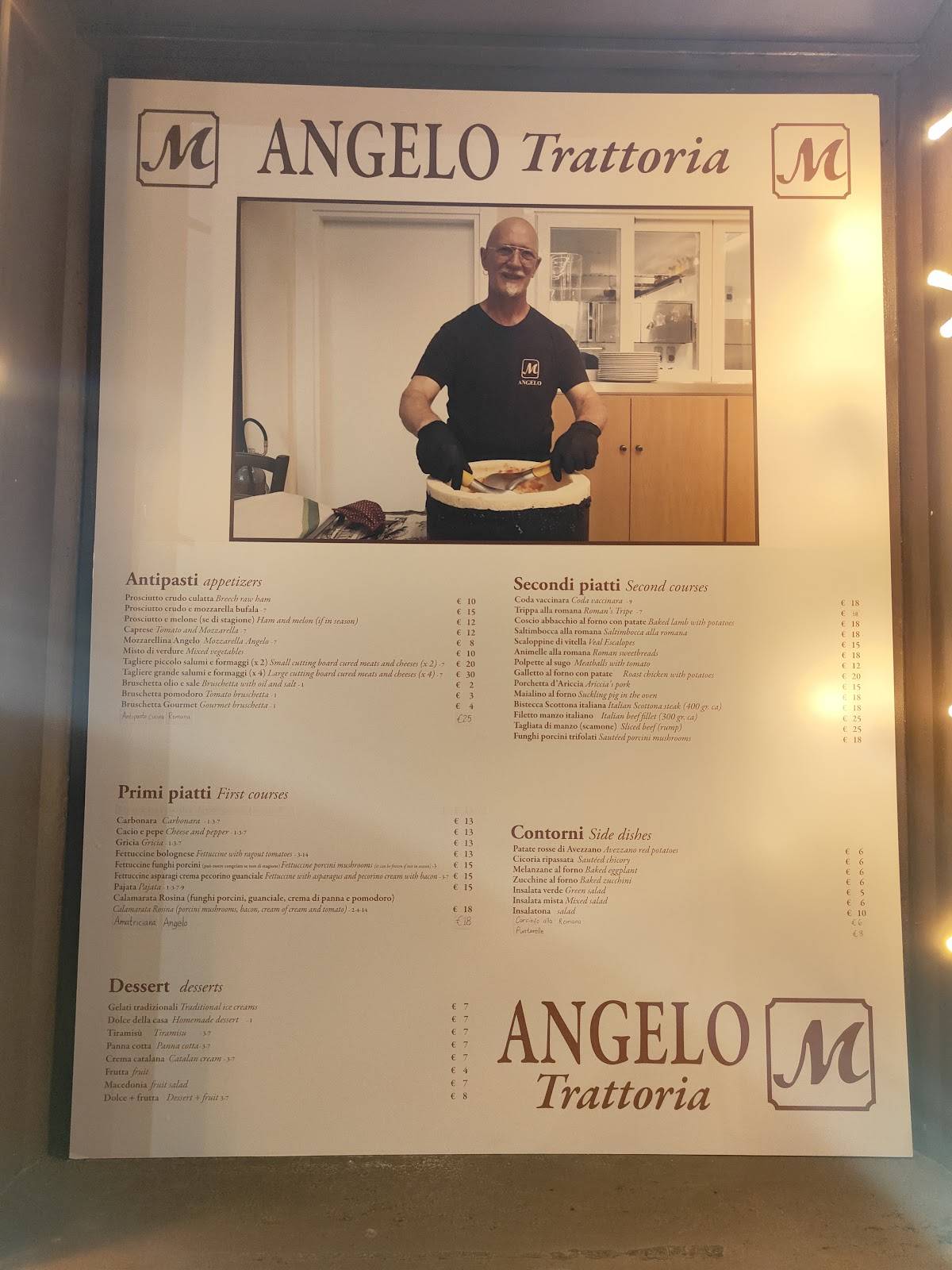 Menu da Angelo Ristorante Trattoria, Roma
