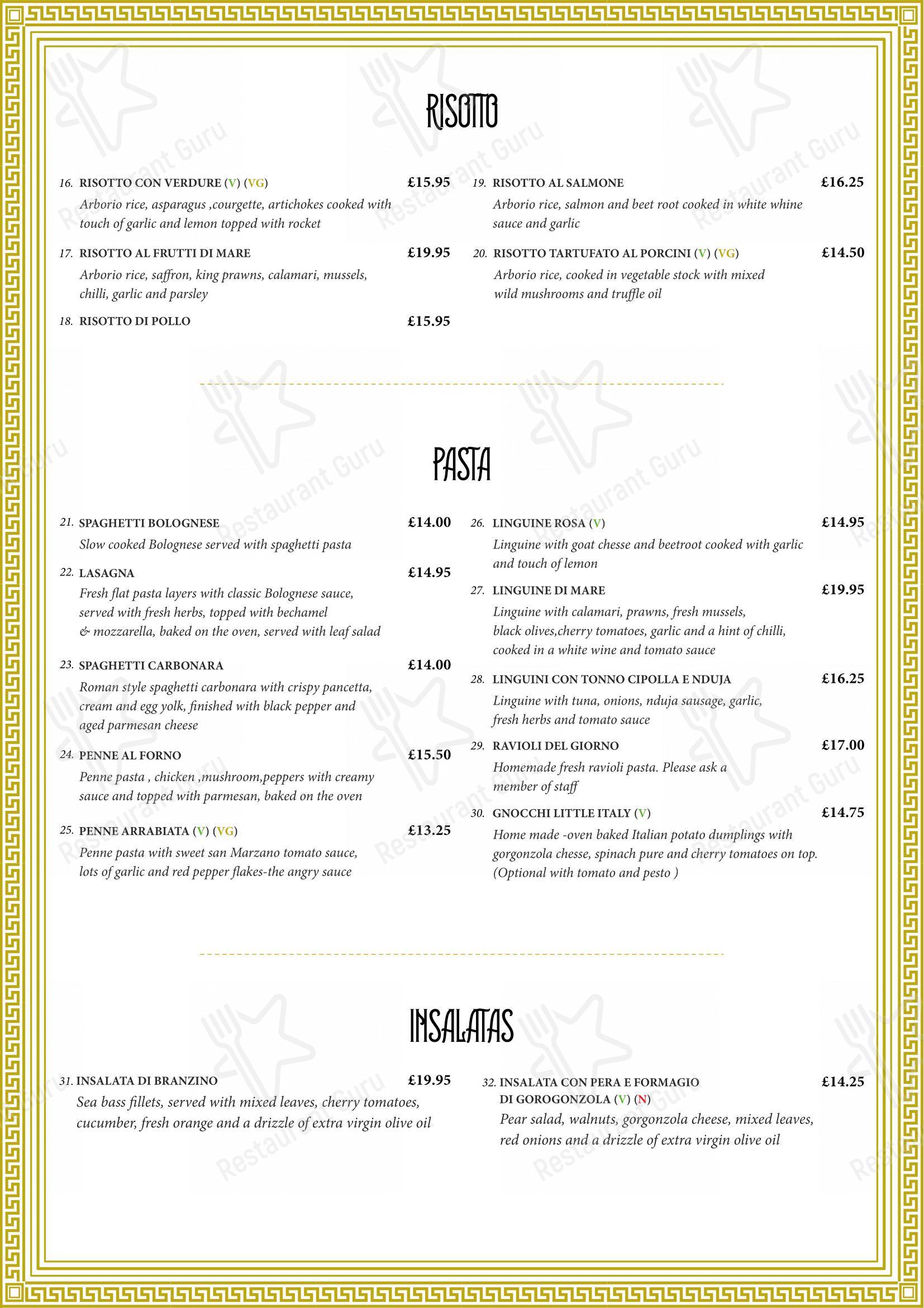 Menu at Rosello Restaurant, Albrighton