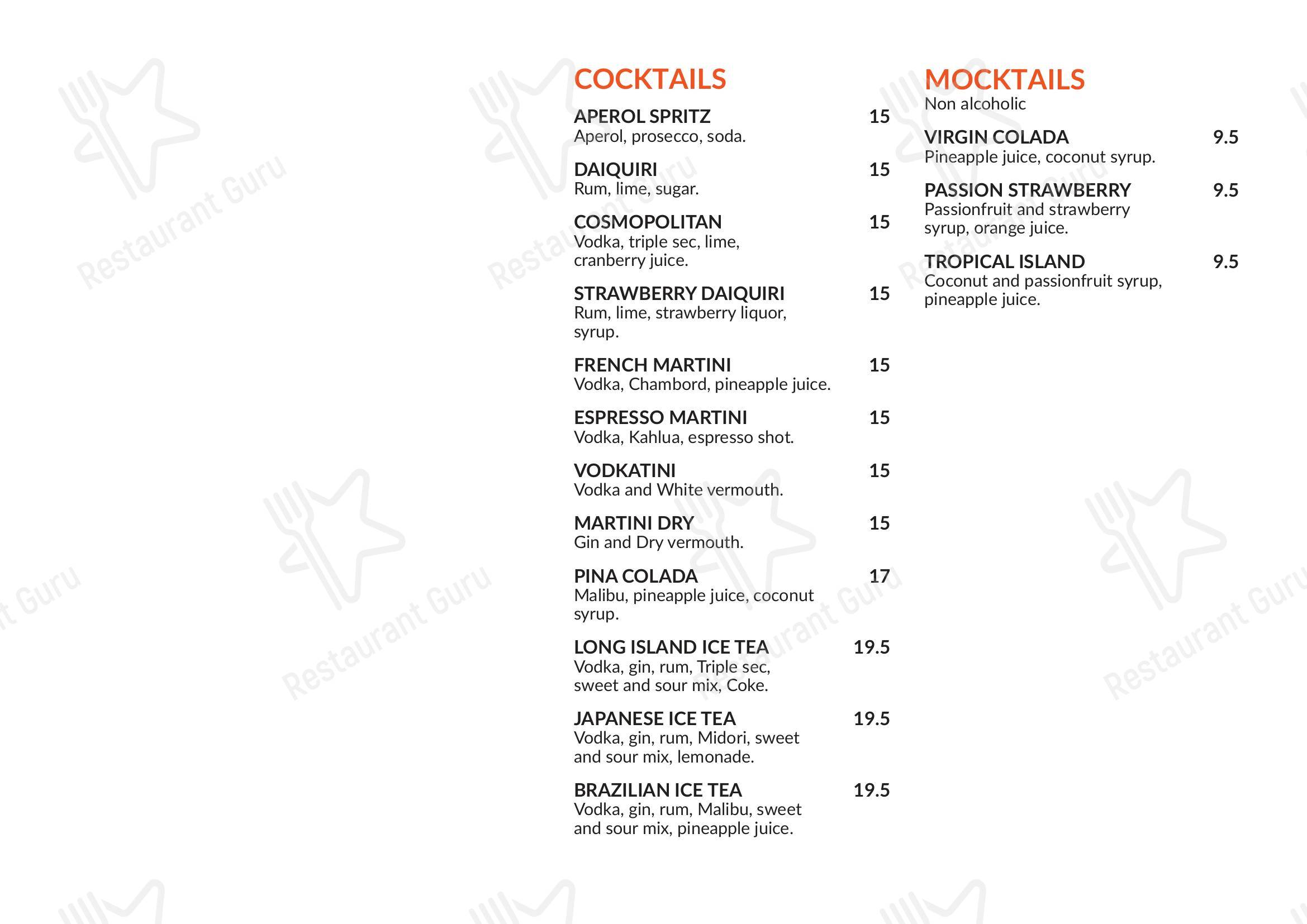 Menu at Rosetti's Bar & Cafe, Tullamarine