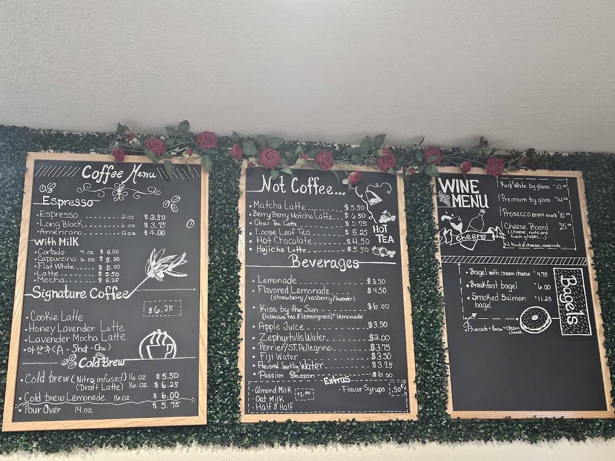 Menu at Rosso Coffee Bar, Longwood