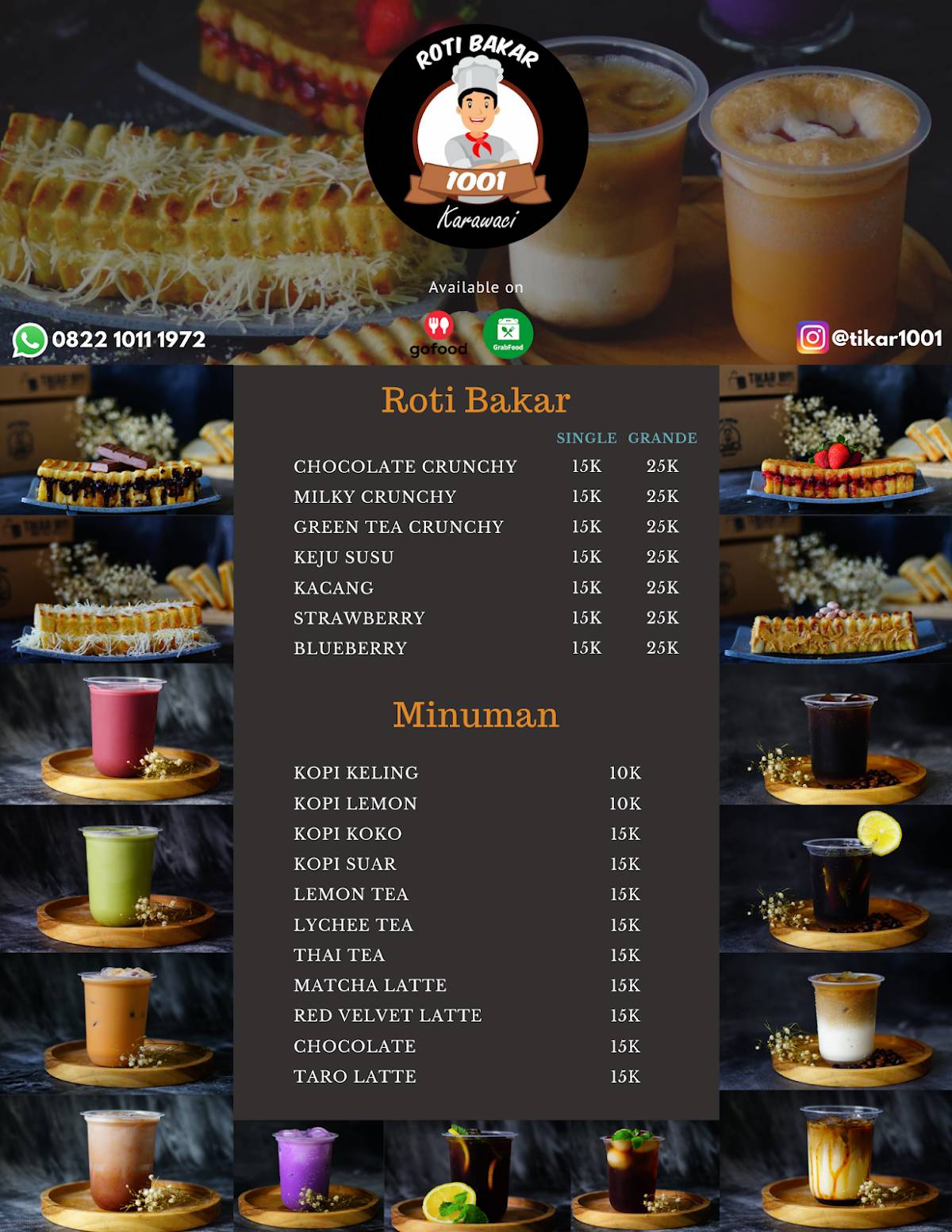 Menu at Roti Bakar Karawaci 1001, Tangerang