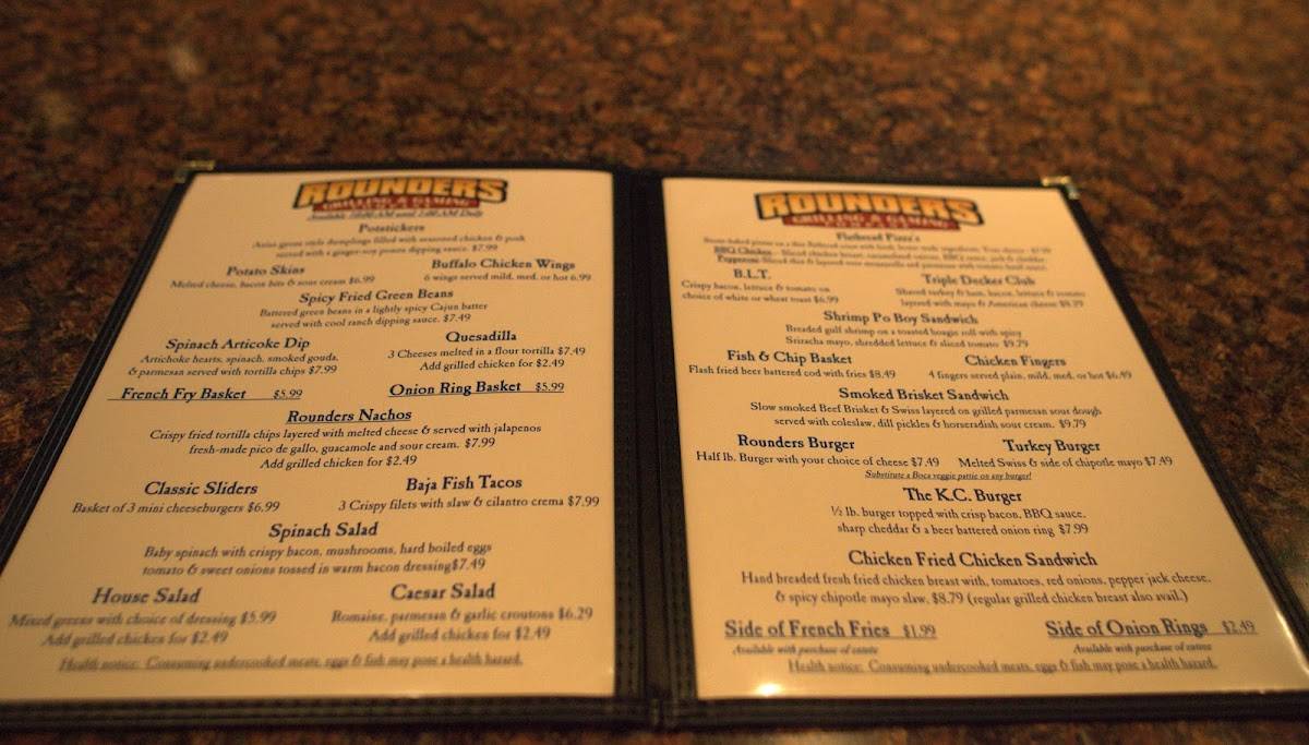 Menu at Rounders South Buffalo pub & bar, Las Vegas, S Buffalo Dr