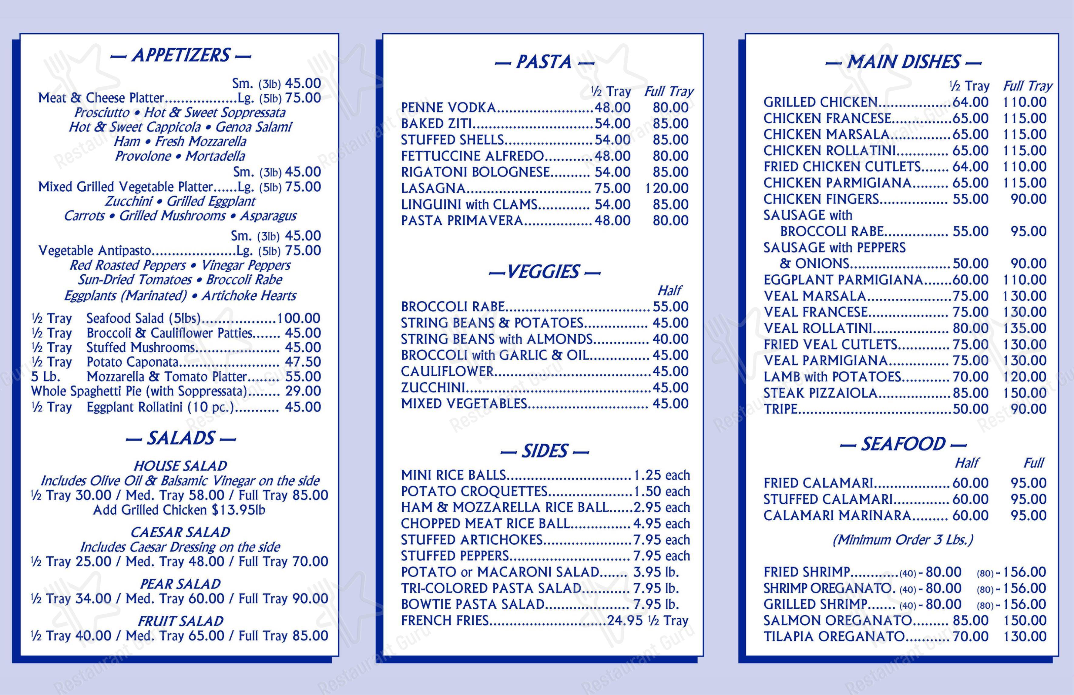 Menu at Royal Crown Bakery, New York City, Hylan Blvd