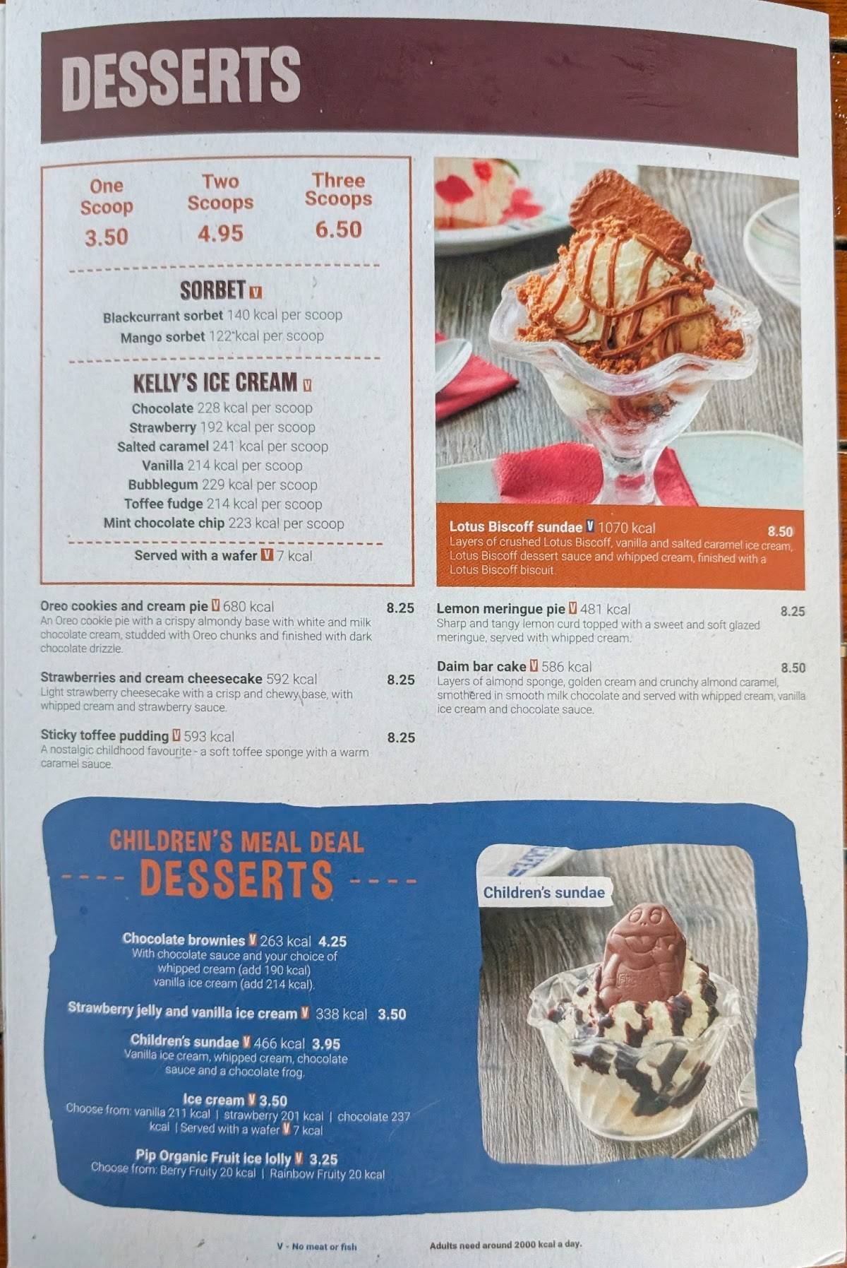 Menu at Sports Café pub & bar, Rufford, Center Parcs Sherwood Forest