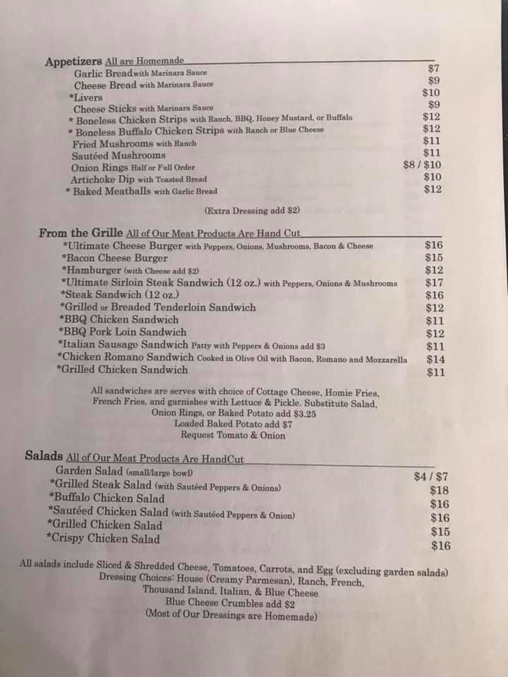 Menu at Rusty Duck pub & bar, Dexter