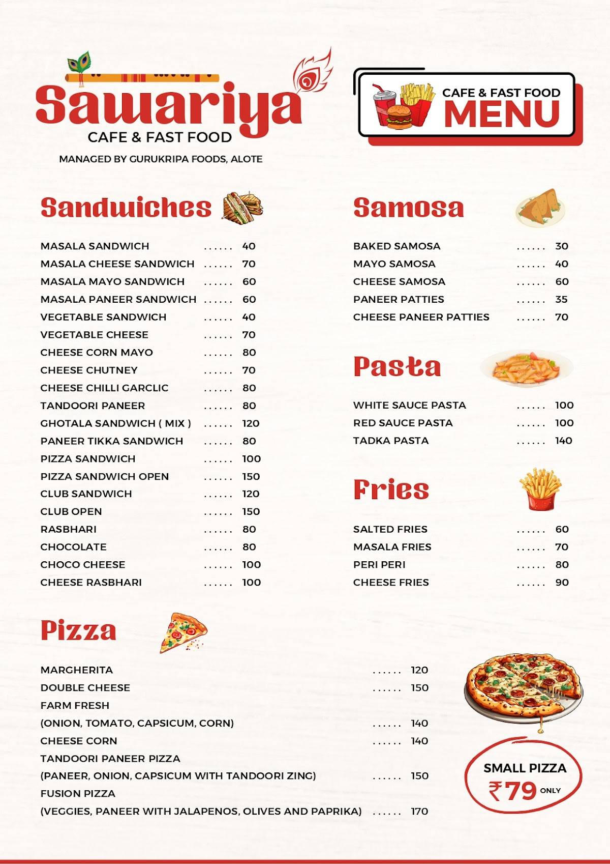 Menu at SAWARIYA FOODS, Indore