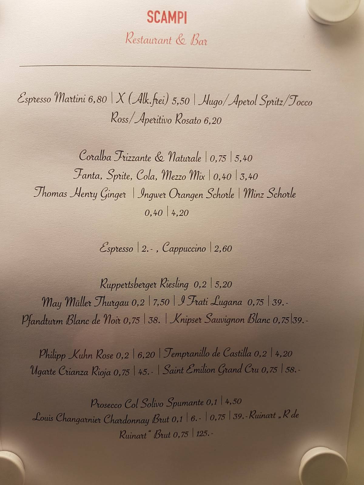 Menu at SCAMPI - Restaurant & Bar, Aschaffenburg