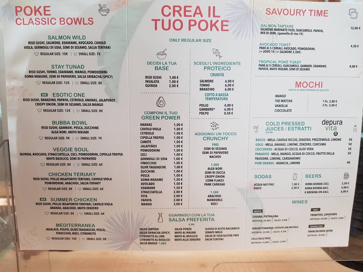 Menu at SIDEUP POKE restaurant, Brescia, Via Branze