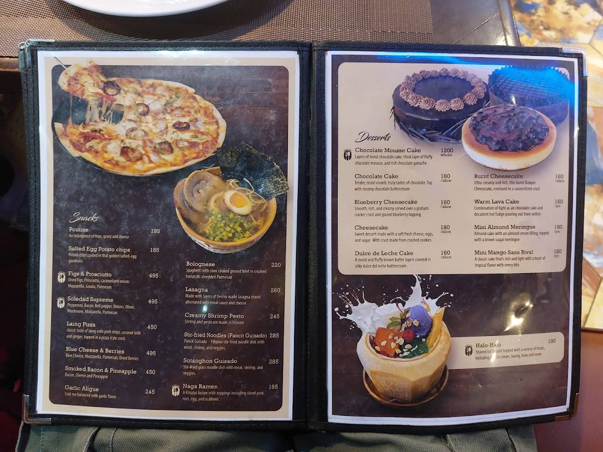 Menu at SOLEDAD RESTAURANT, Naga