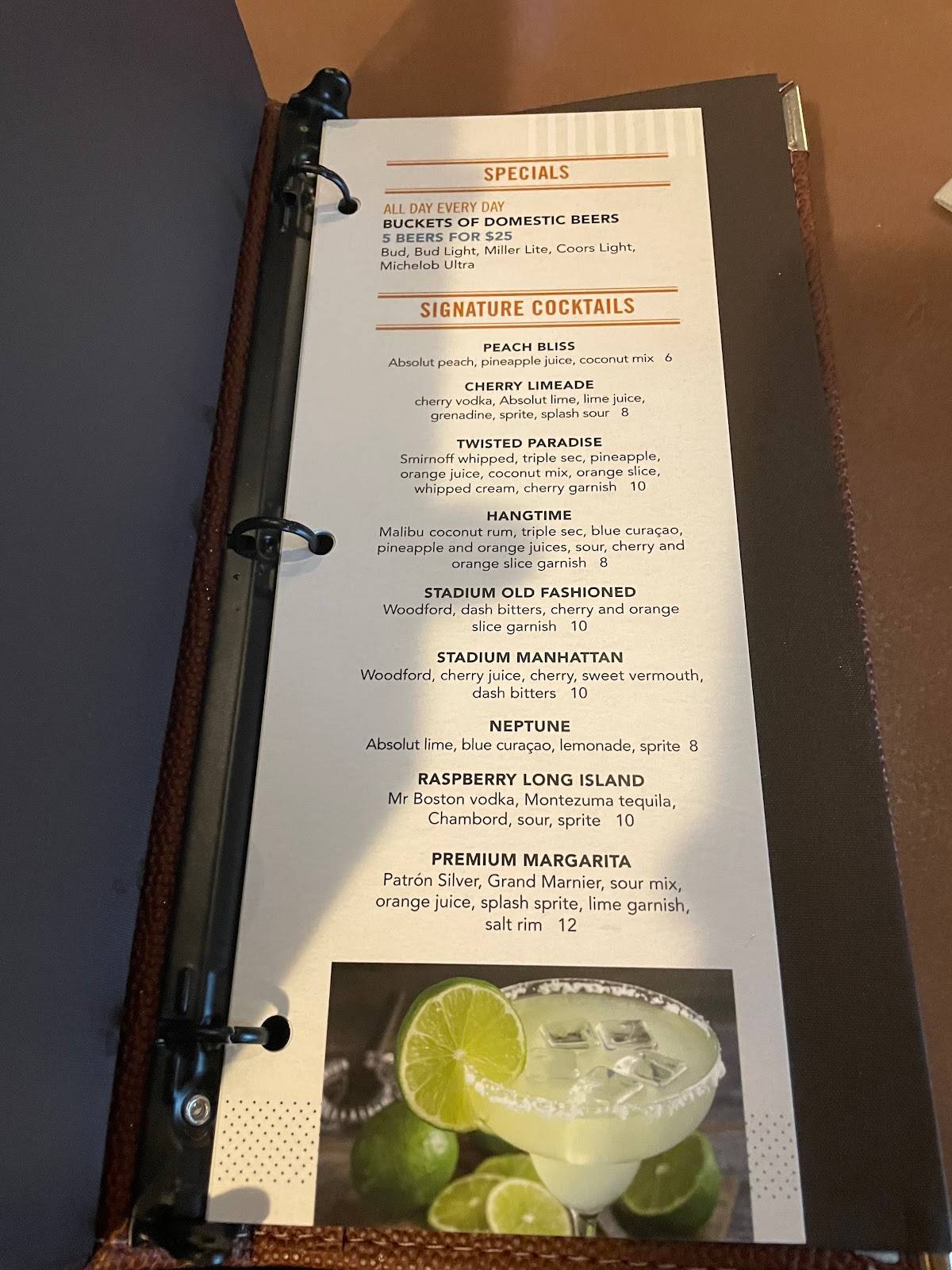 Menu at STADIUM Sports Bar & Grill, USA, 777 Belterra Dr