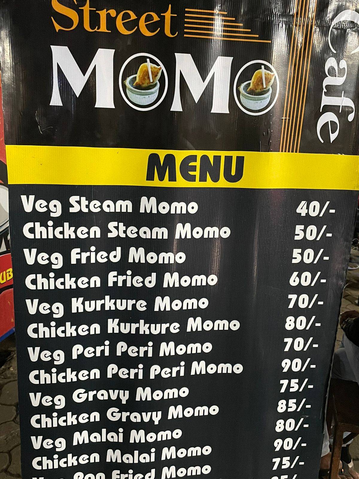 Menu at STREET MOMO CAFE, Ranchi