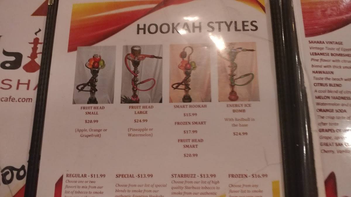 Menu at Sahara Shisha pub & bar, Columbus, 20 E Arcadia Ave