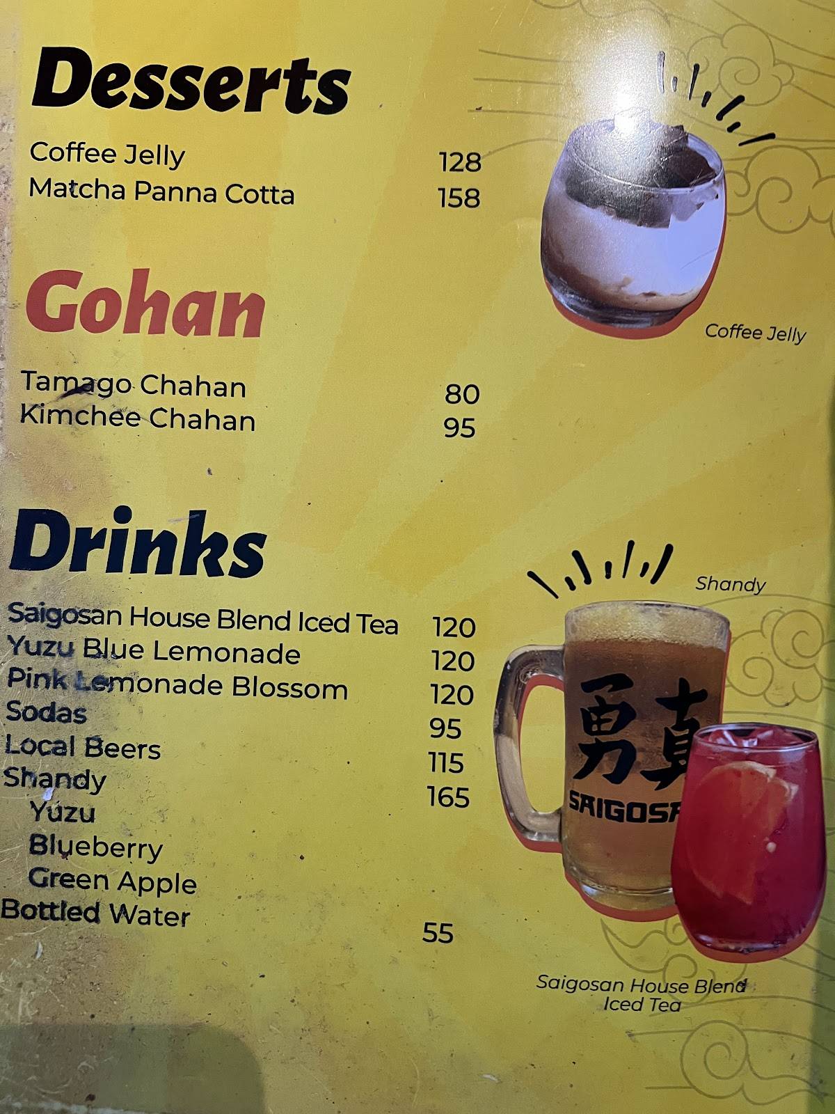 Menu at Saigosan - Uptown Mall restaurant, Taguig, 3rd level