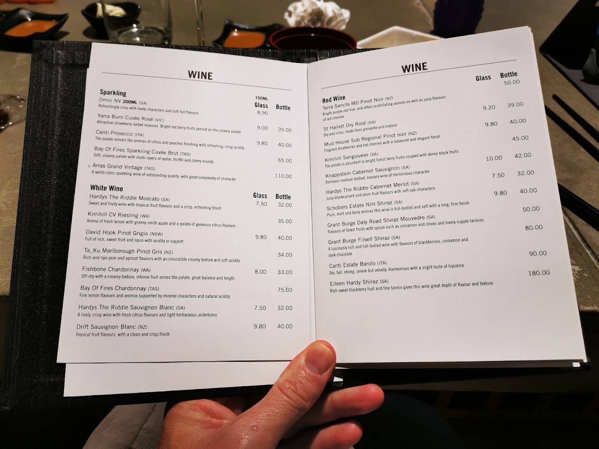 Menu at Saiko Teppanyaki restaurant, Robina