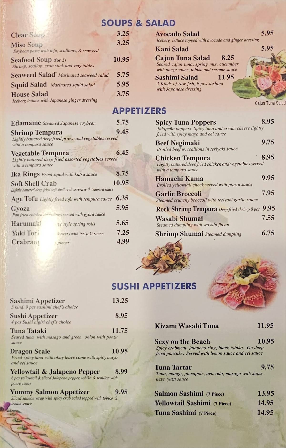 Menu at Sakura Sushi Bar & Grill, Battle Creek