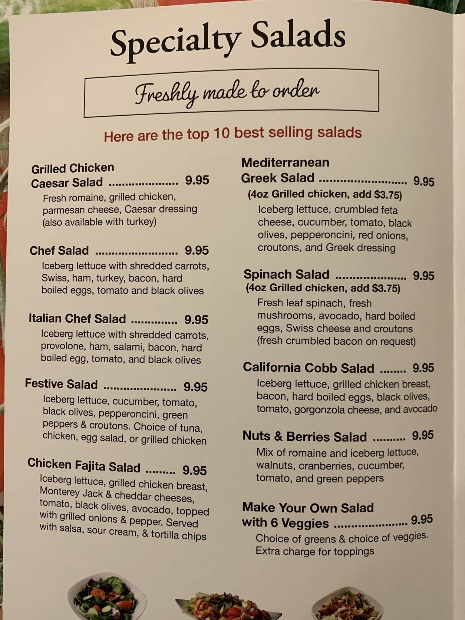 Menu at Salad Plus restaurant, Boca Raton, N Dixie Hwy