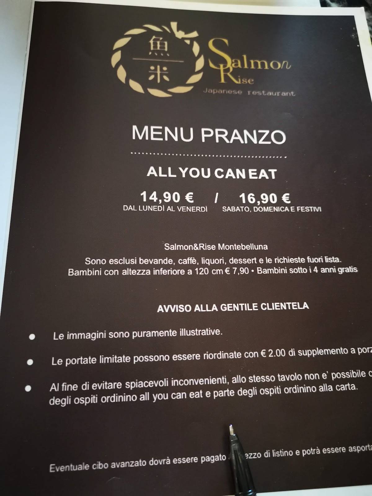 Menu at Salmon Rise Sushi Montebelluna restaurant, Montebelluna