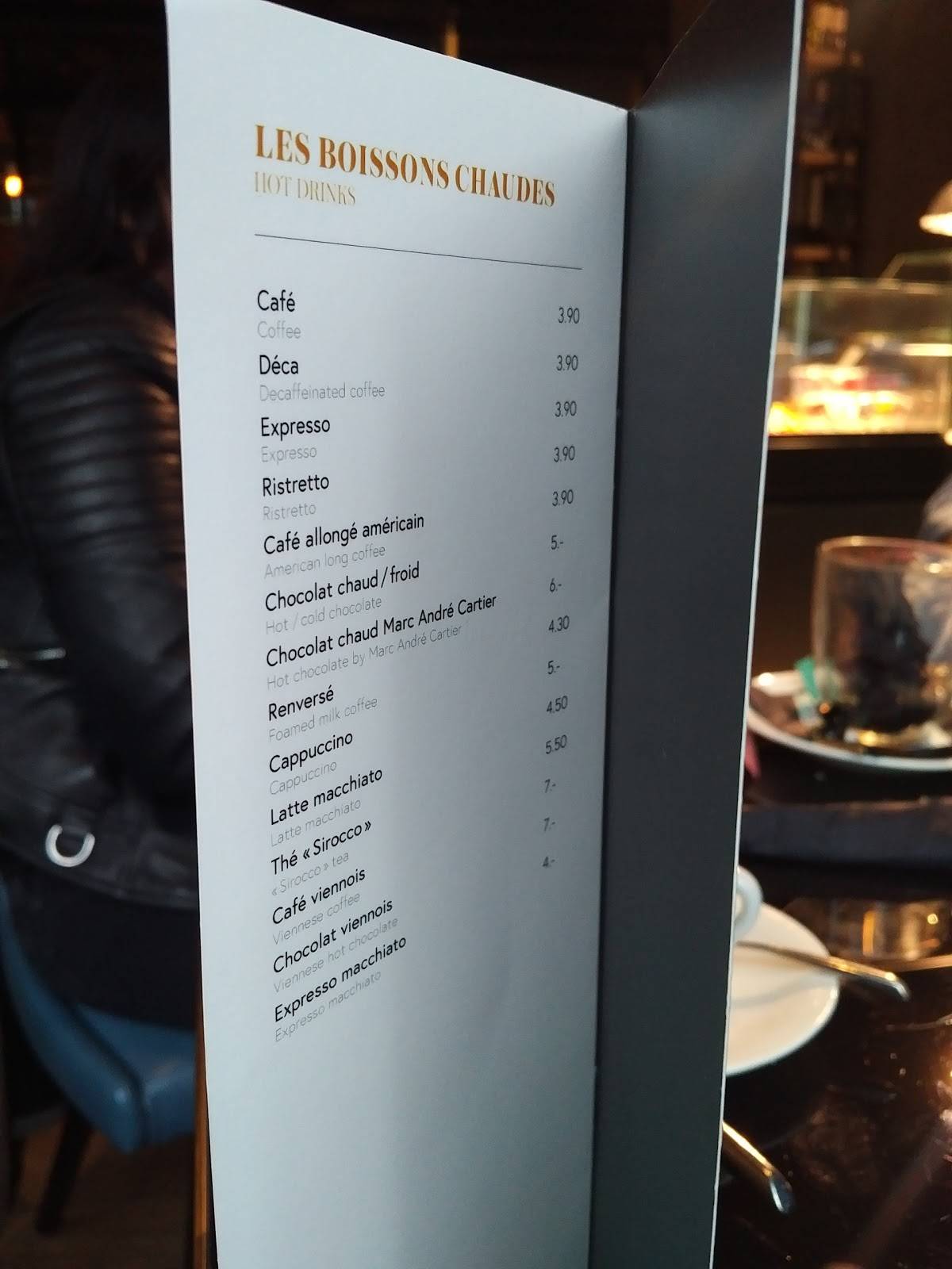Menu at Salon de thé de l’Athénée, Geneva, Rue de l'Athénée 37