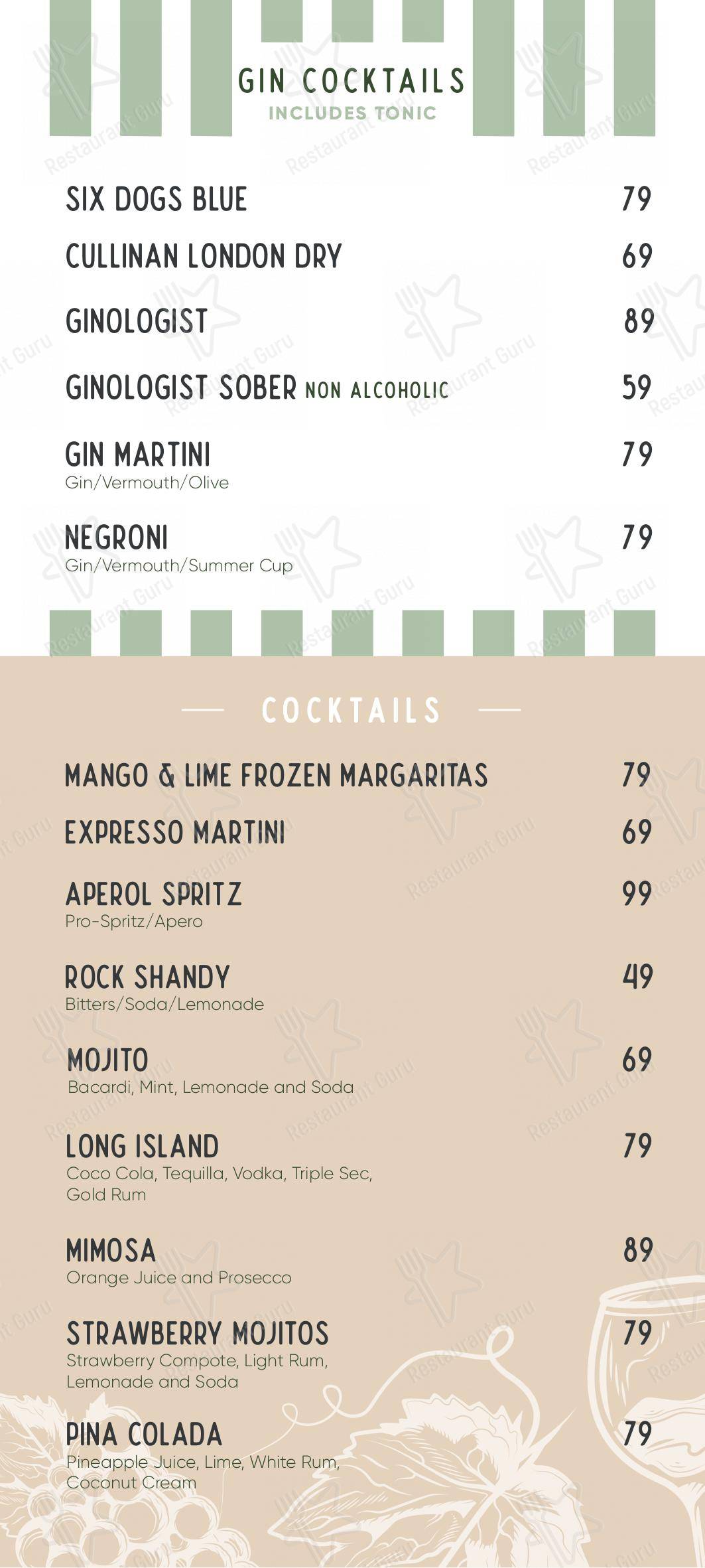 Menu at Salt. restaurant, East London