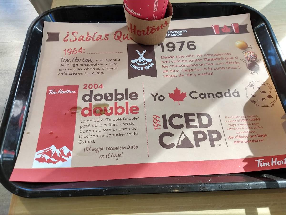 Carta del café Tim Hortons Distrito V, Saltillo, Blvd. Venustiano ...