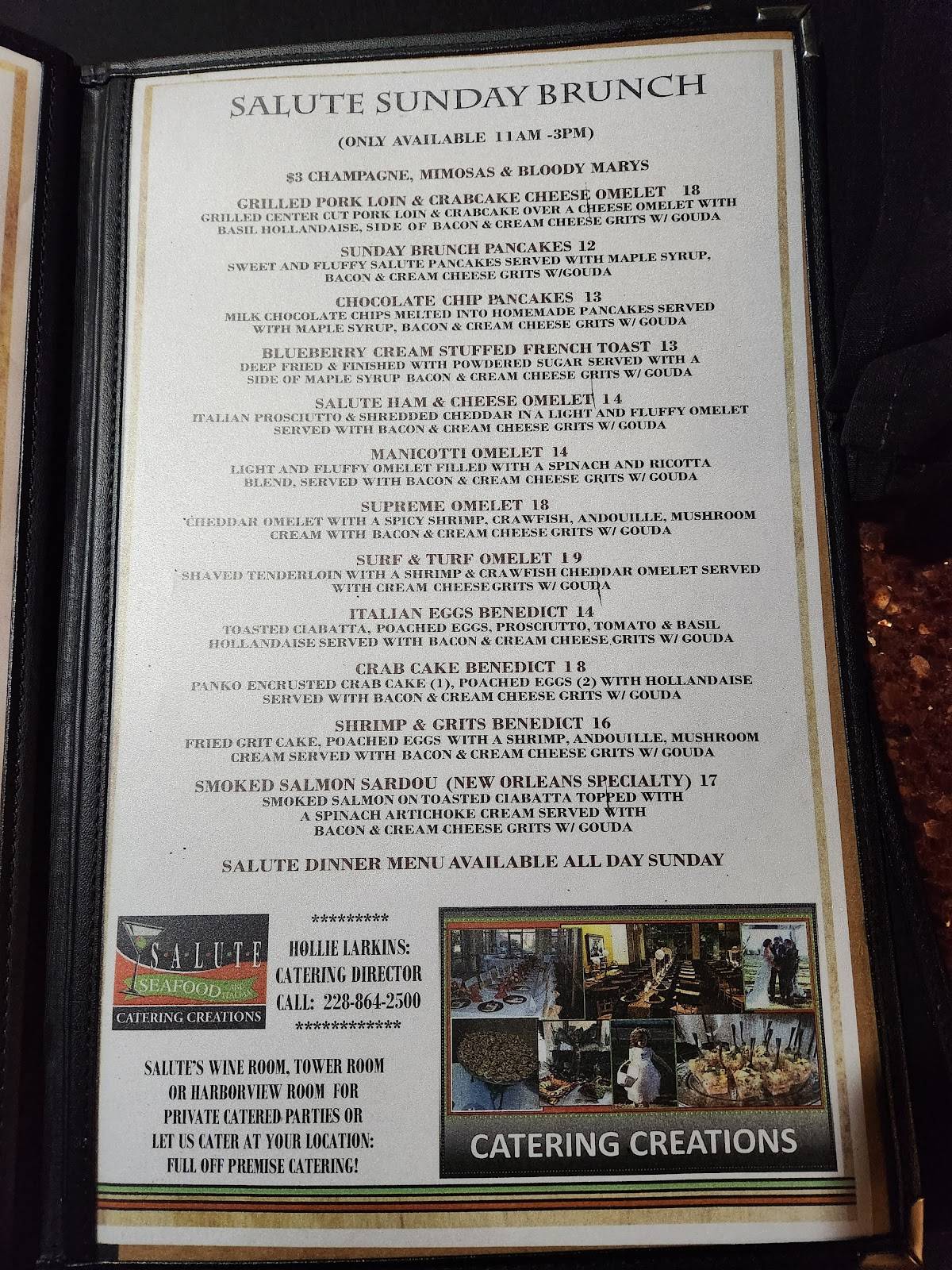 Menu at Salute Italian Restaurant, Gulfport