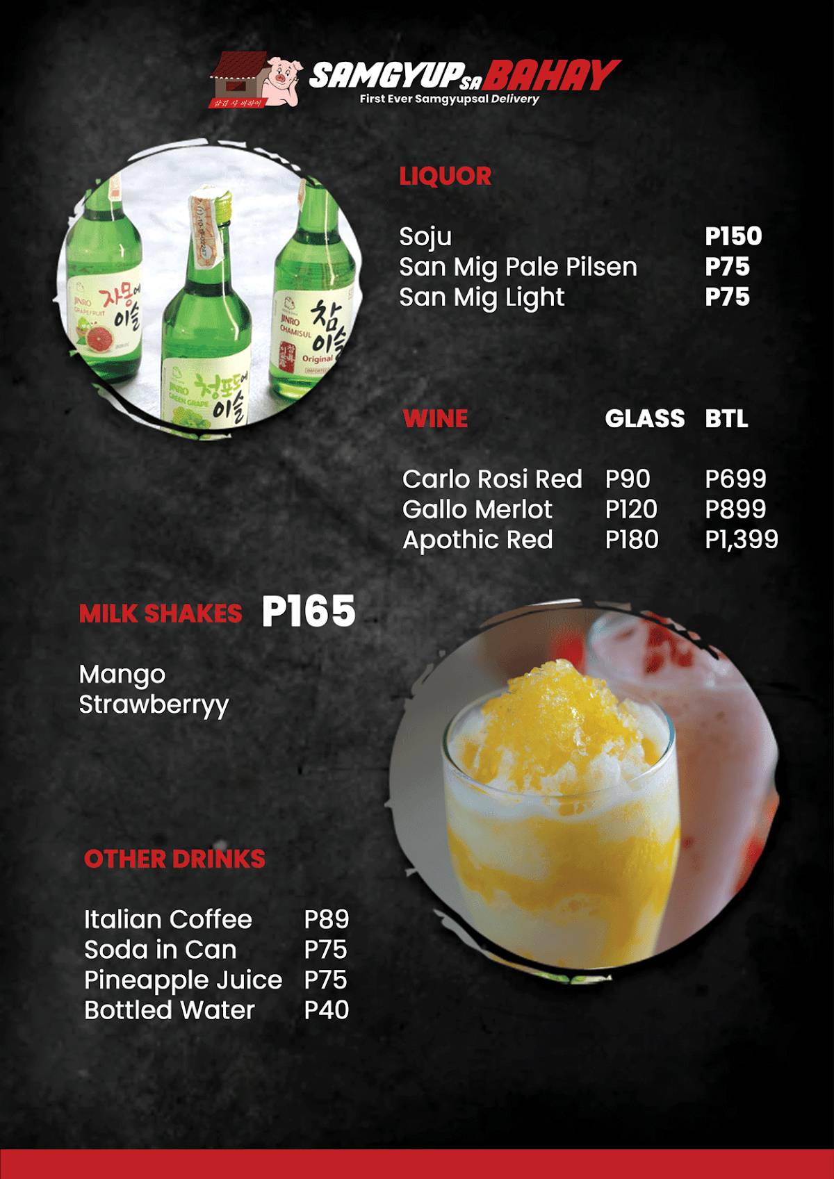 Menu at Samgyup sa Bahay - Malolos restaurant, Malolos