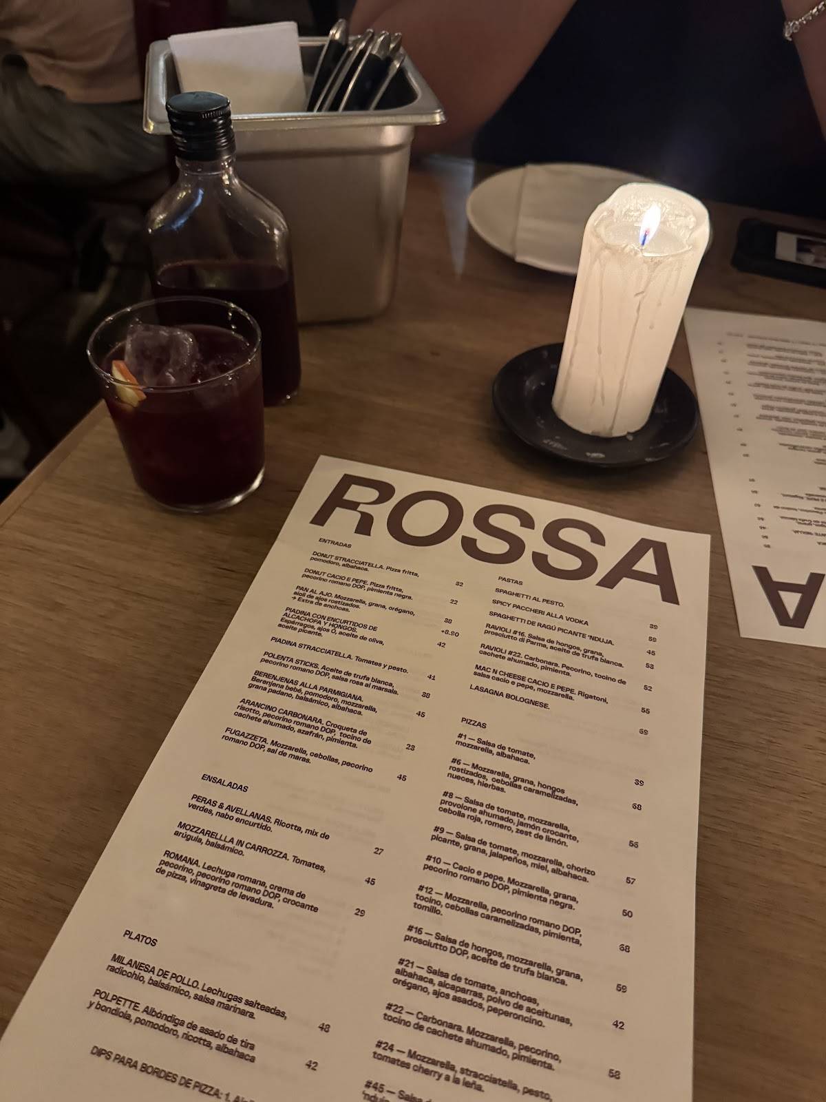 Carta del restaurante Rossa Pizza Appassionata, San Isidro