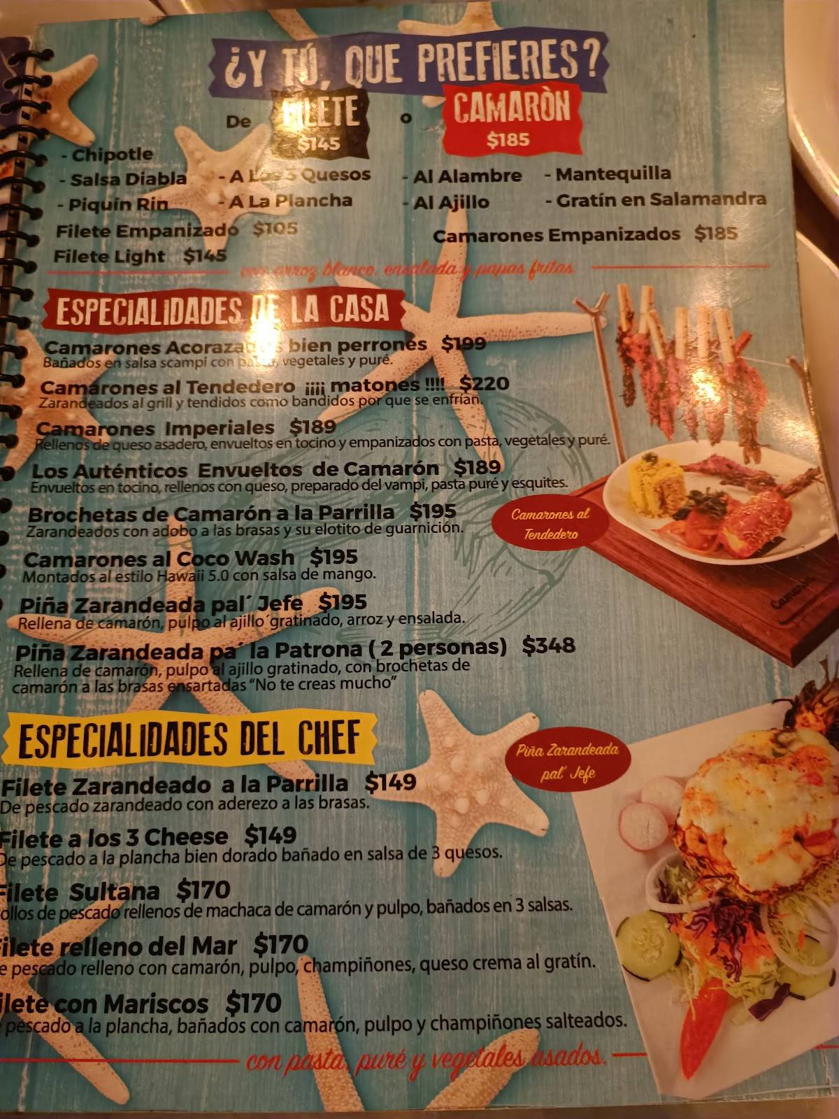 Carta del restaurante El Camarón, San Nicolás del los Garza, Av ...