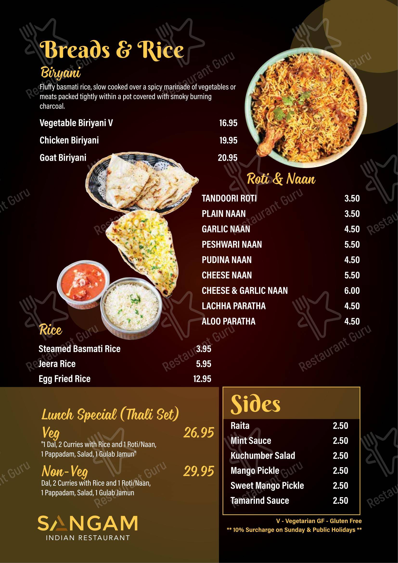 Menu at Sangam Indian Restaurant, Edmondson Park, Camden Valley Wy