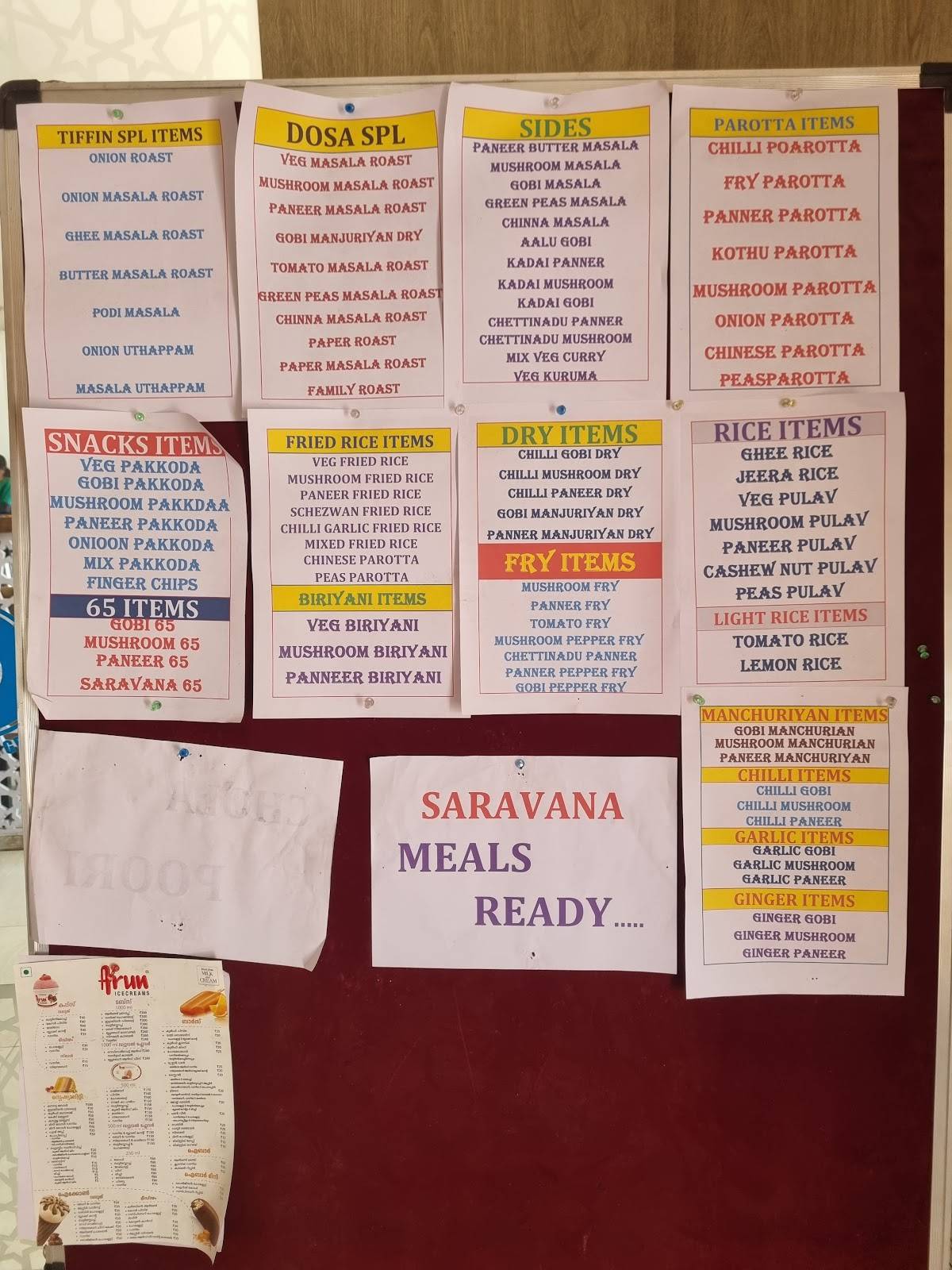 Menu at Saravana Bhavan Pure Veg., Angamaly