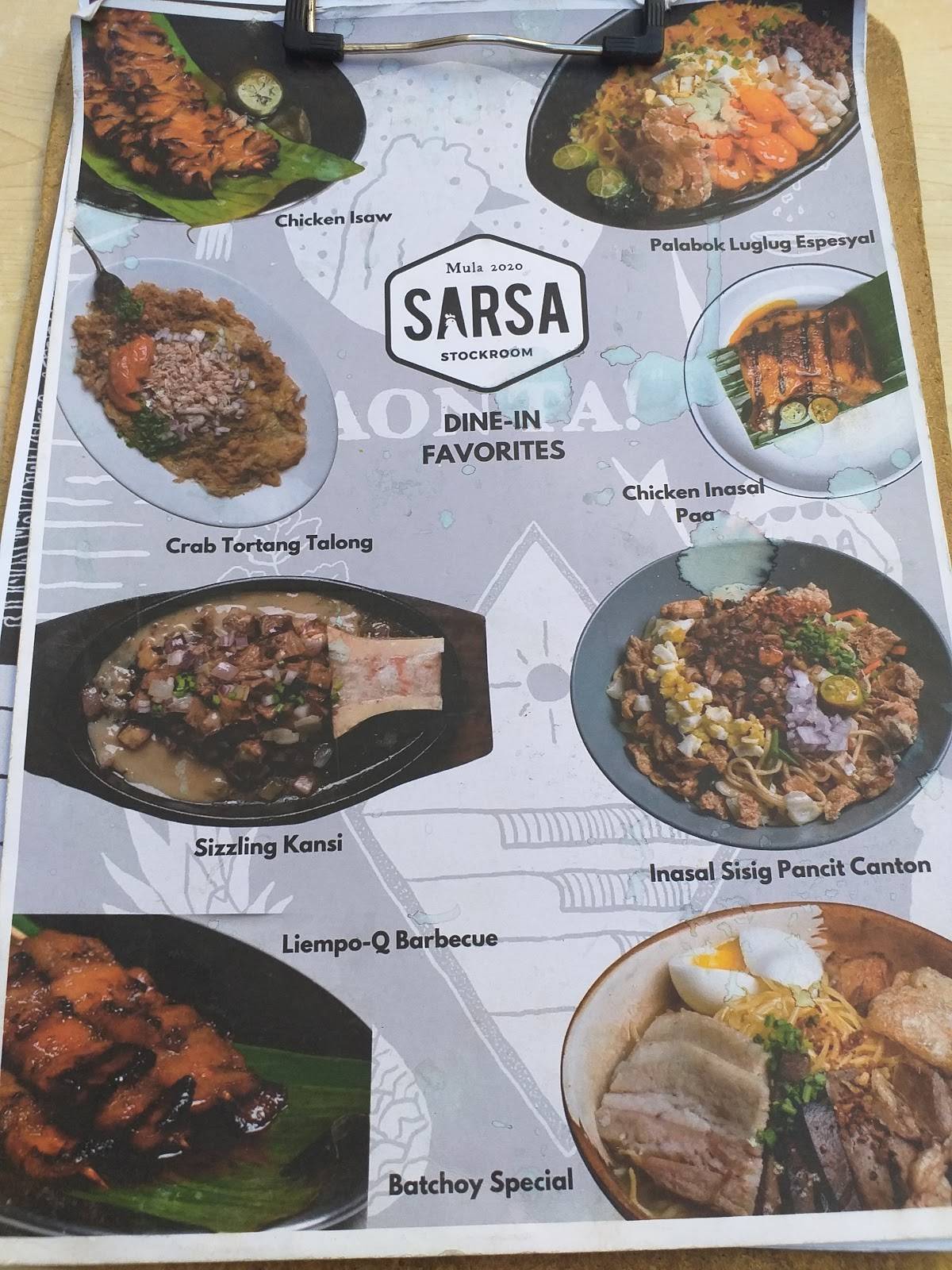 Menu at Sarsá Kitchen + Bar, Makati, 109 Rada