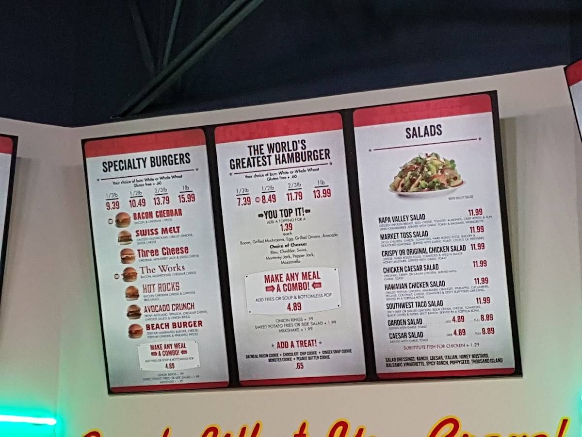 Menu at Fuddruckers restaurant, Saskatoon, 8 St E