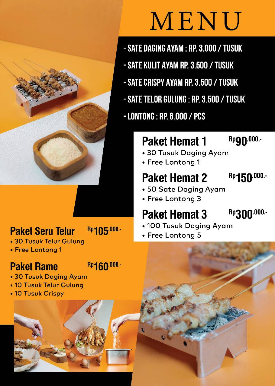 Carta del restaurante Sate Taichan Bang Maman Serpong, Cihuni