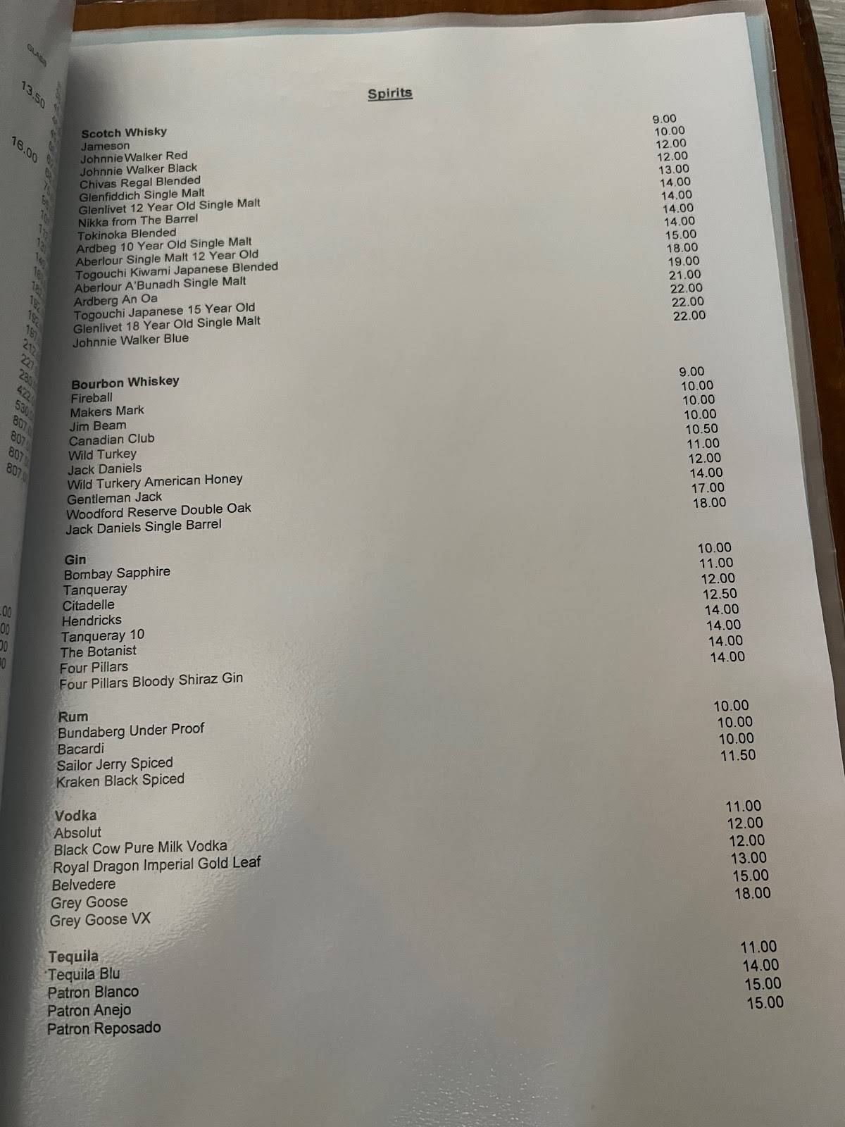 Menu at Scratchleys on the Wharf restaurant, Newcastle, 200 Wharf Rd