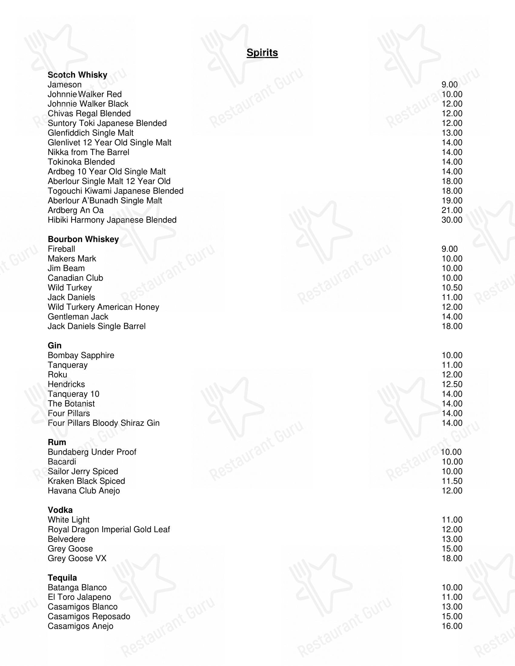 Menu at Scratchleys on the Wharf restaurant, Newcastle, 200 Wharf Rd