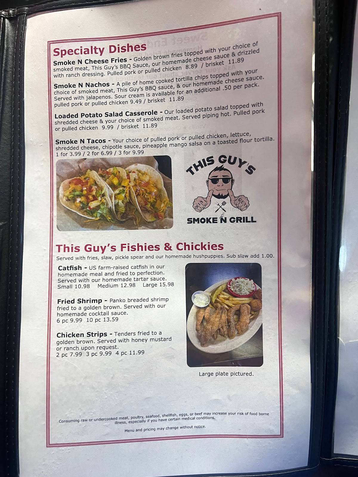 Menu at This Guy's Smoke N Grill BBQ, Searcy