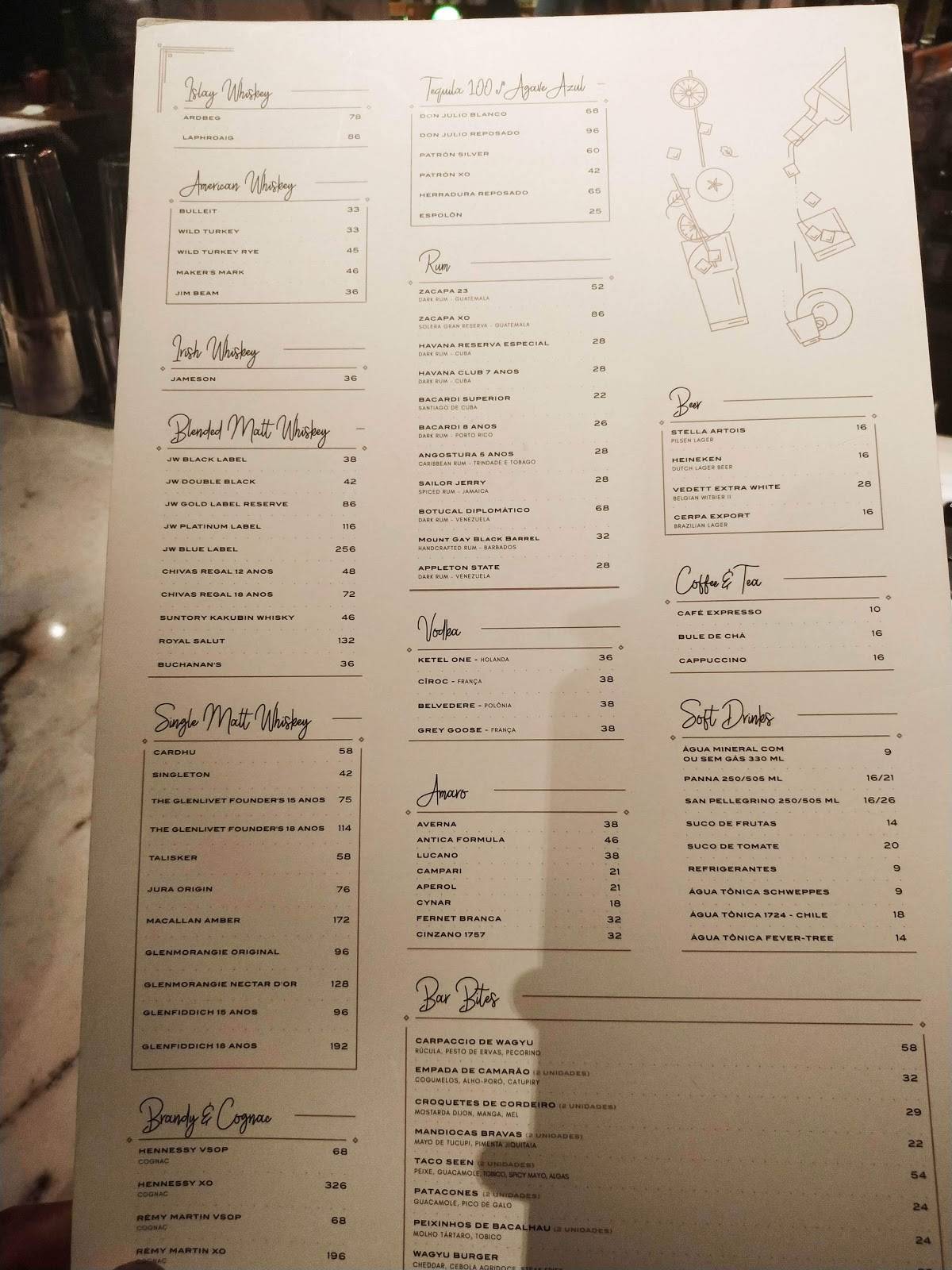Menu em Seen São Paulo pub & Bar, São Paulo