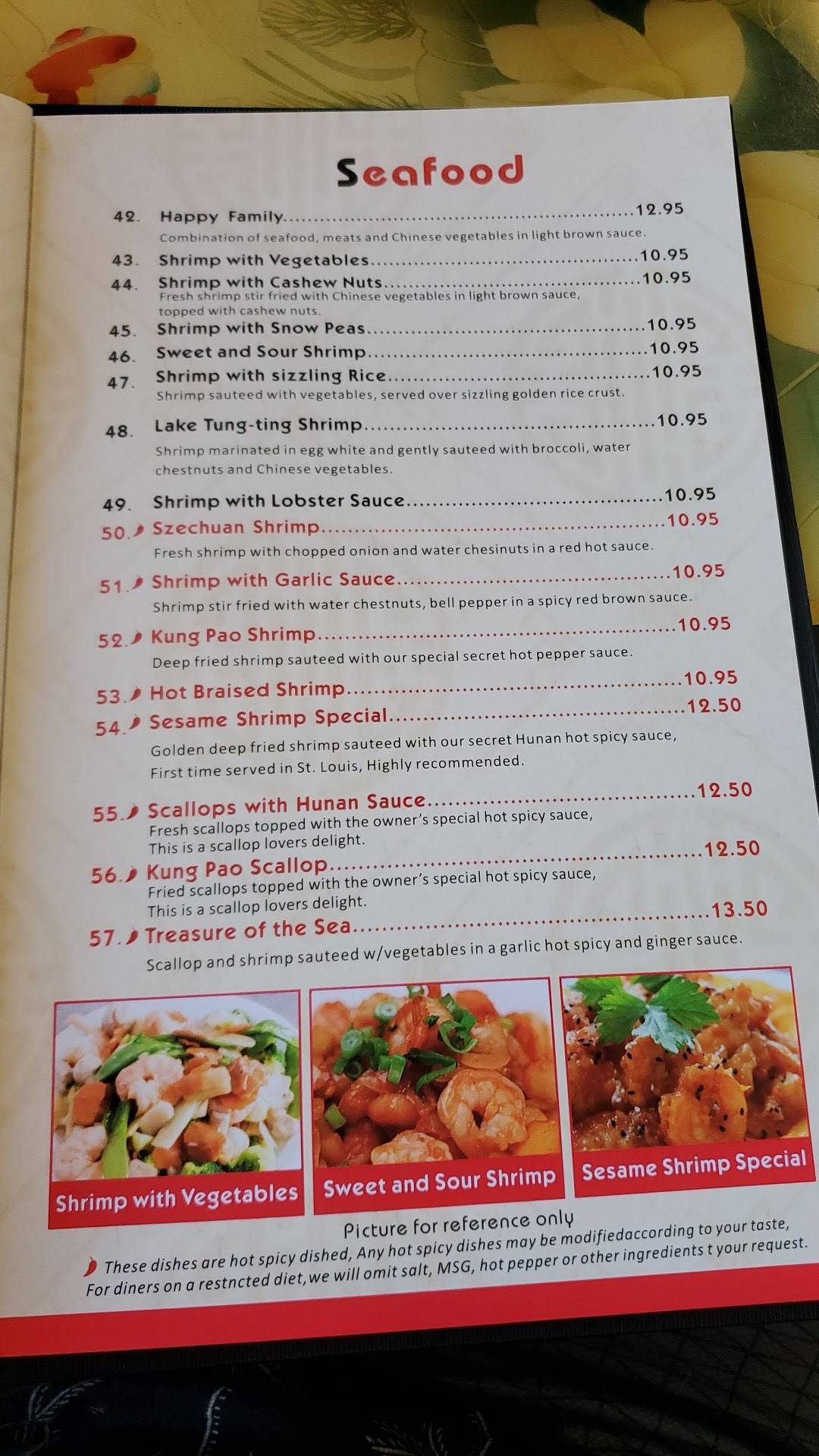 Menu at Sesame restaurant, Crestwood