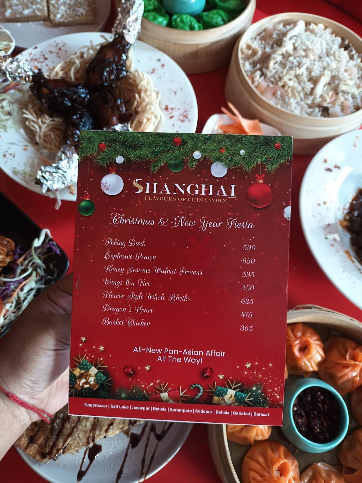 Menu at Shanghai flavours of China Town (Tollygunge), Kolkata