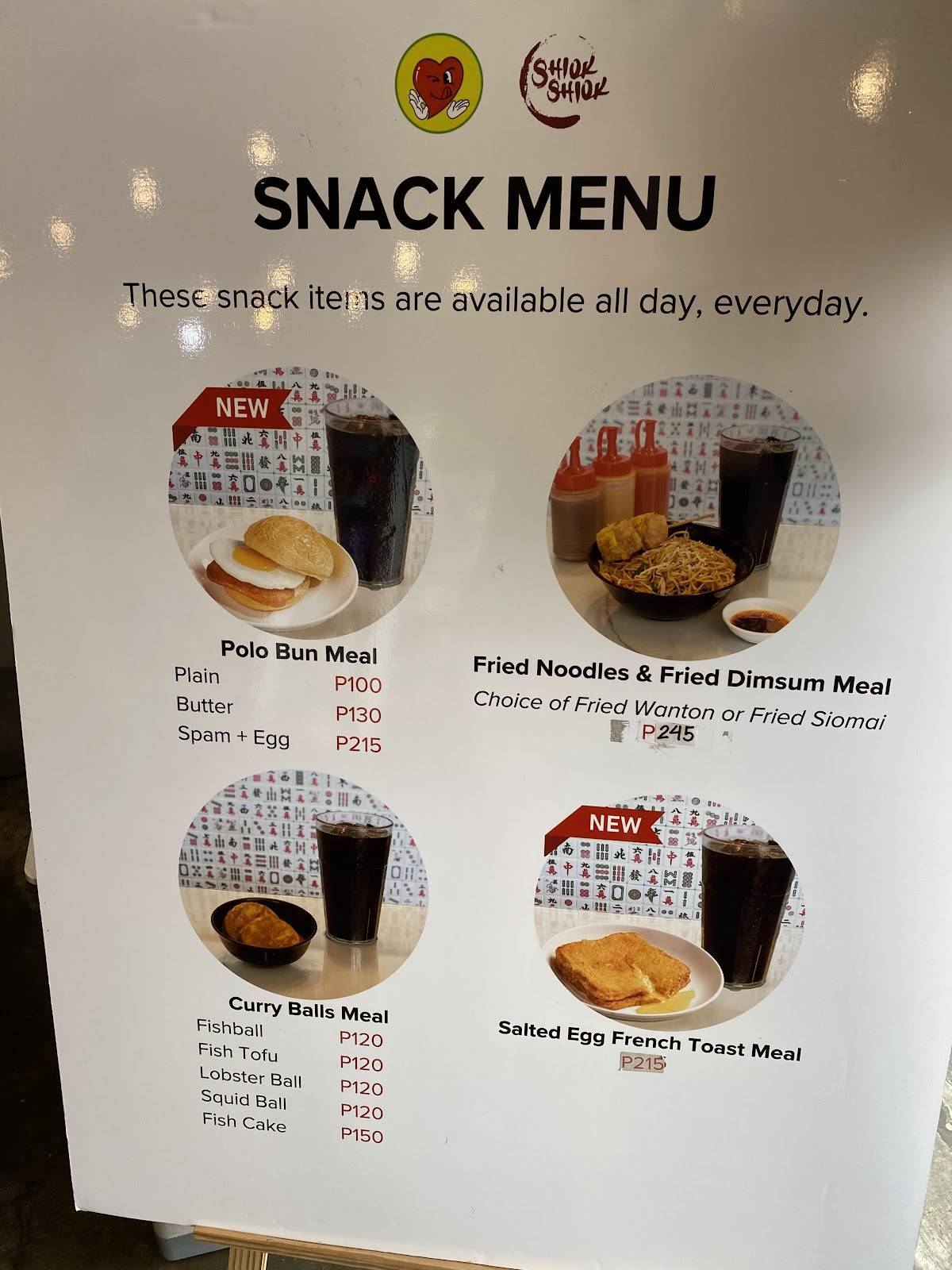 Menu at Shiok Shiok Singaporean Restaurant, Quezon City